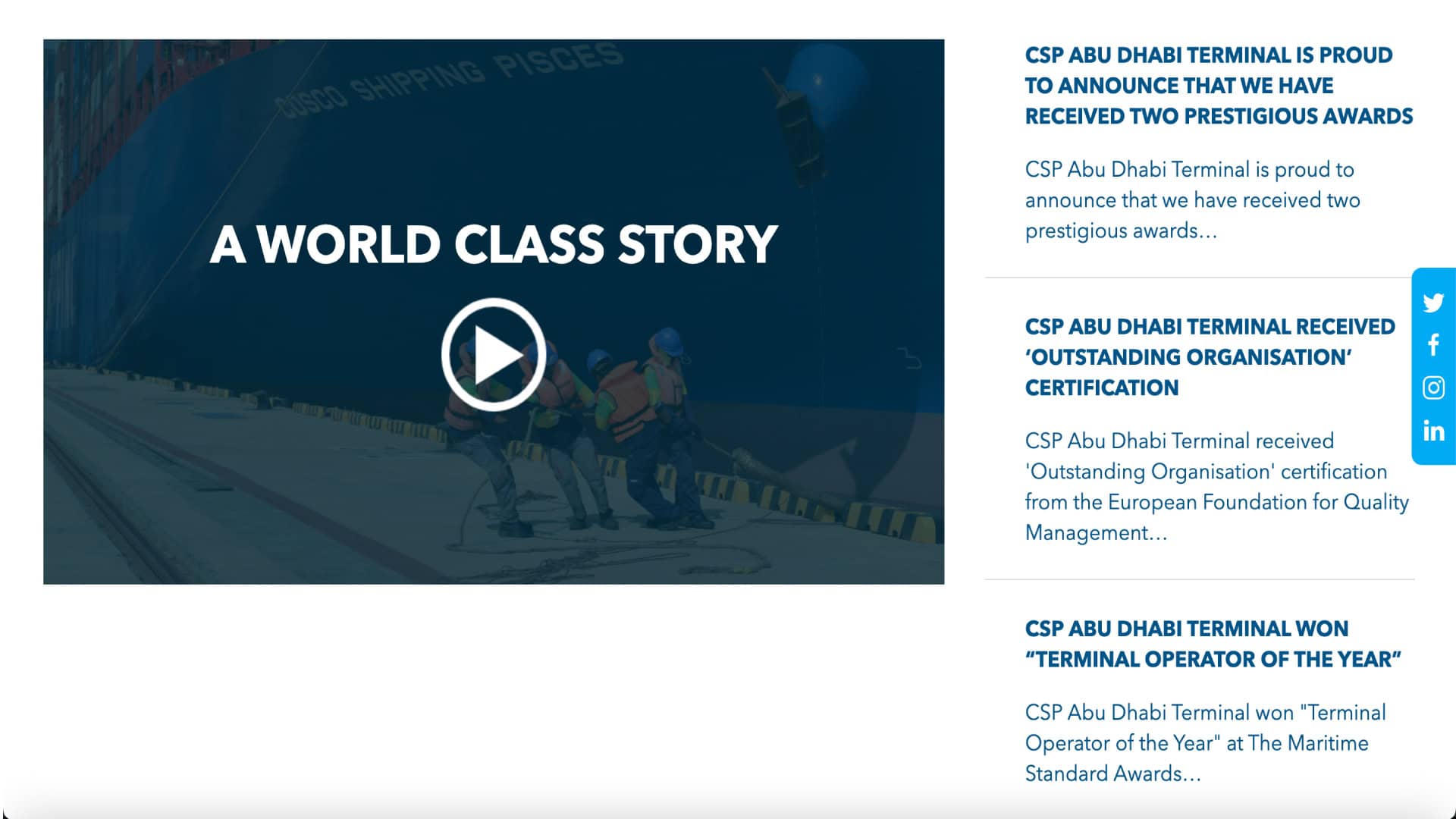 Cosco Shipping Abu Dhabi Terminal - Bird Marketing